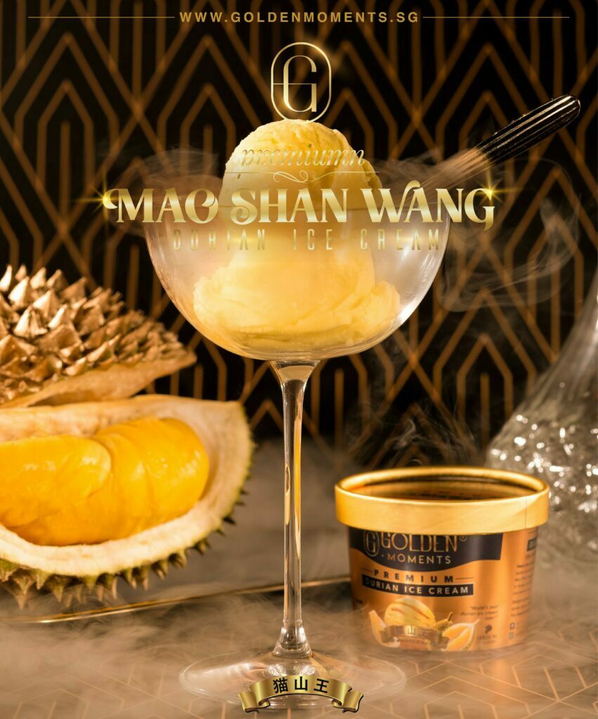 Premium Mao Shan Wang Durian Ice Cream - Golden Moments | Singapore
